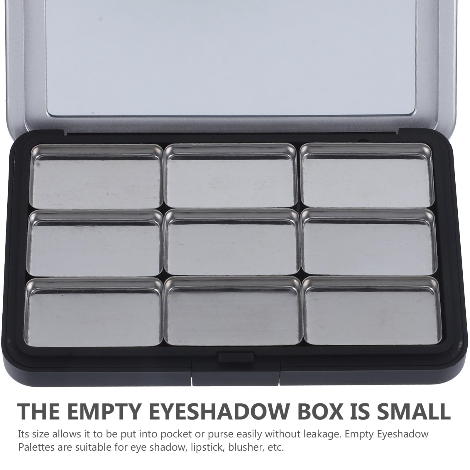 minkissy Empty Eyeshadow Palette Magnetic Makeup Palette with Mirror Refillable Eyeshadow Palette Empty Eyeshadow Pans for Eyeshadow Lipstick Blush Powder, 2Pcs