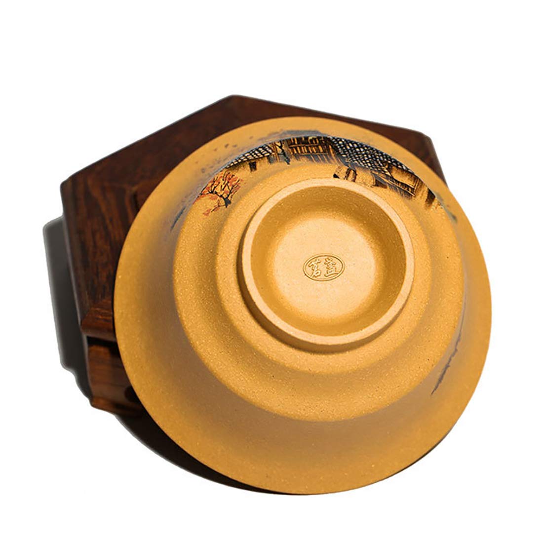 MULHUE Hand-painted yixing tea cup,Chinese Traditional Teaware Zisha Porcelain Gaiwan Kungfu Tea bowl with Lid and Saucer-135ml/4.6oz