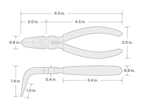 TEKTON 6 Inch 70-Degree Bent Long Nose Pliers | PGF10406