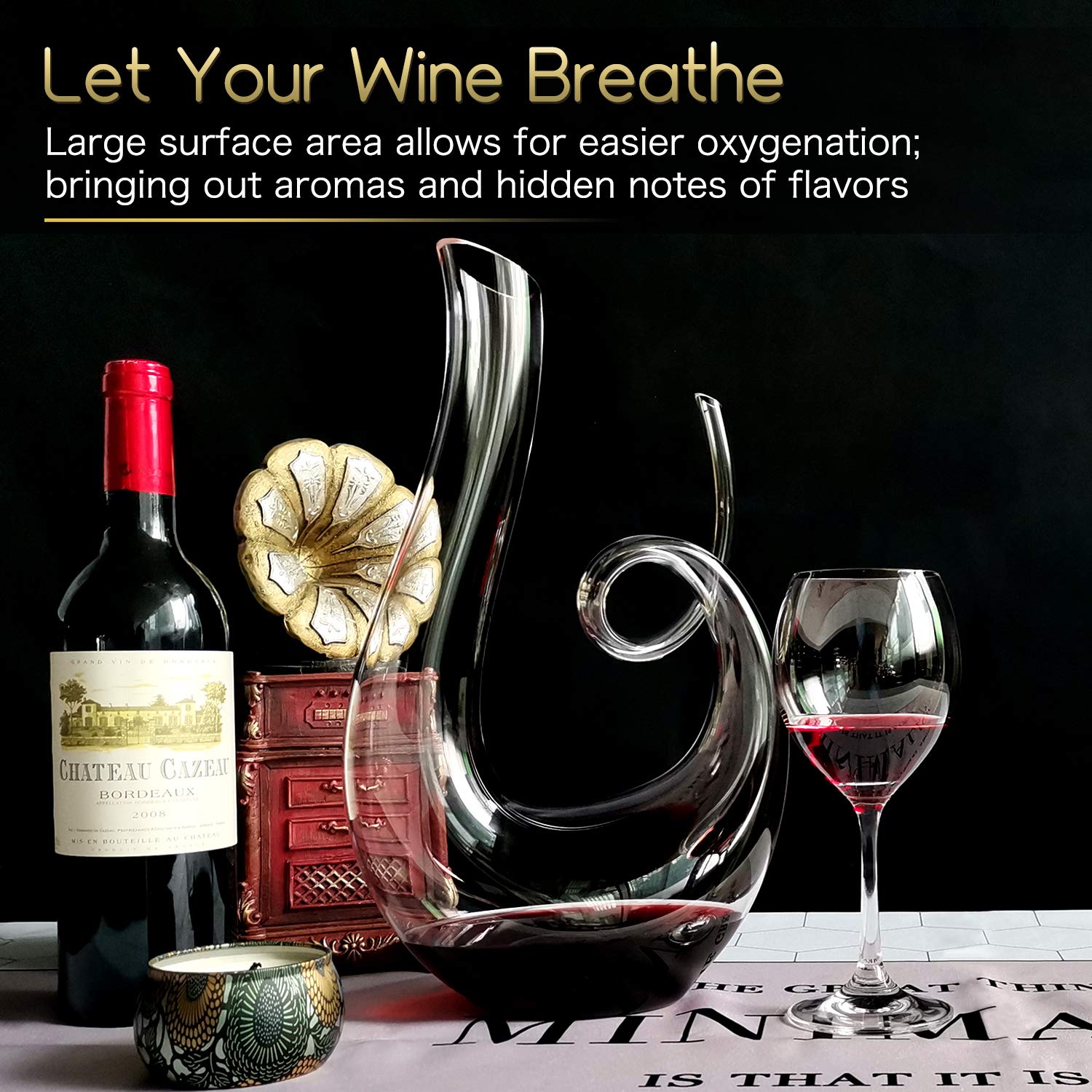 NUTRIUPS Wine Decanter Swan Red Wine Decanters Hand Blown Wine Decanter and Carafe Decanter for Wine