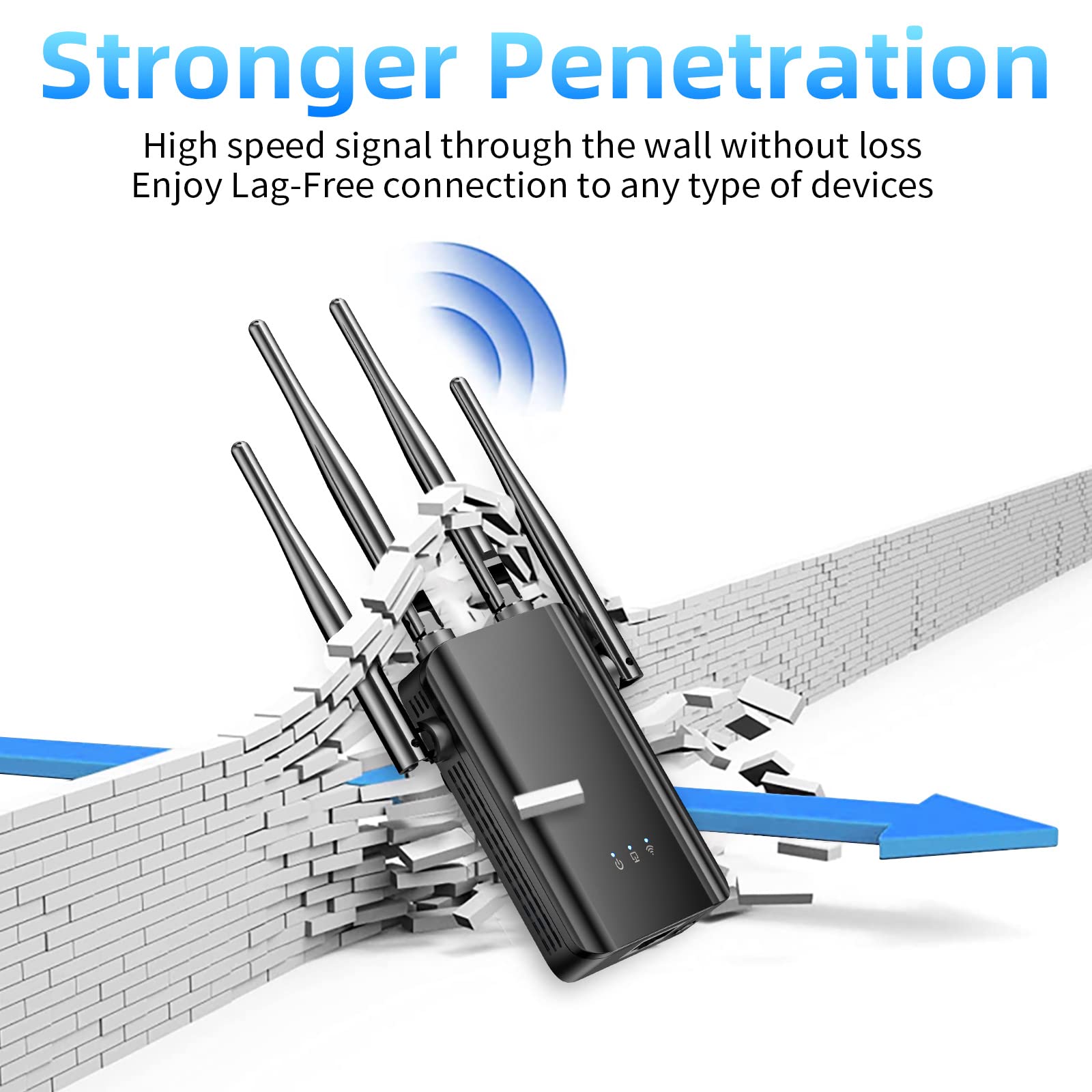WiFi Extender Wireless Signal Booster up to 7000 sq.ft and 30 Devices, Internet Repeater for Home