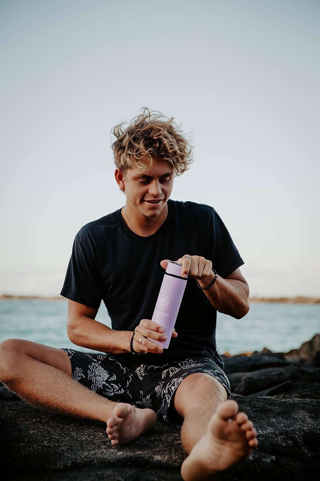 Multi-Purpose Travel Mug and Tumbler | Fruit Infused Flask | Hot & Cold Double Wall Stainless Steel Thermos | EXTRA LONG INFUSER | by Here & Now Supply Co. (Gentle Lilac)