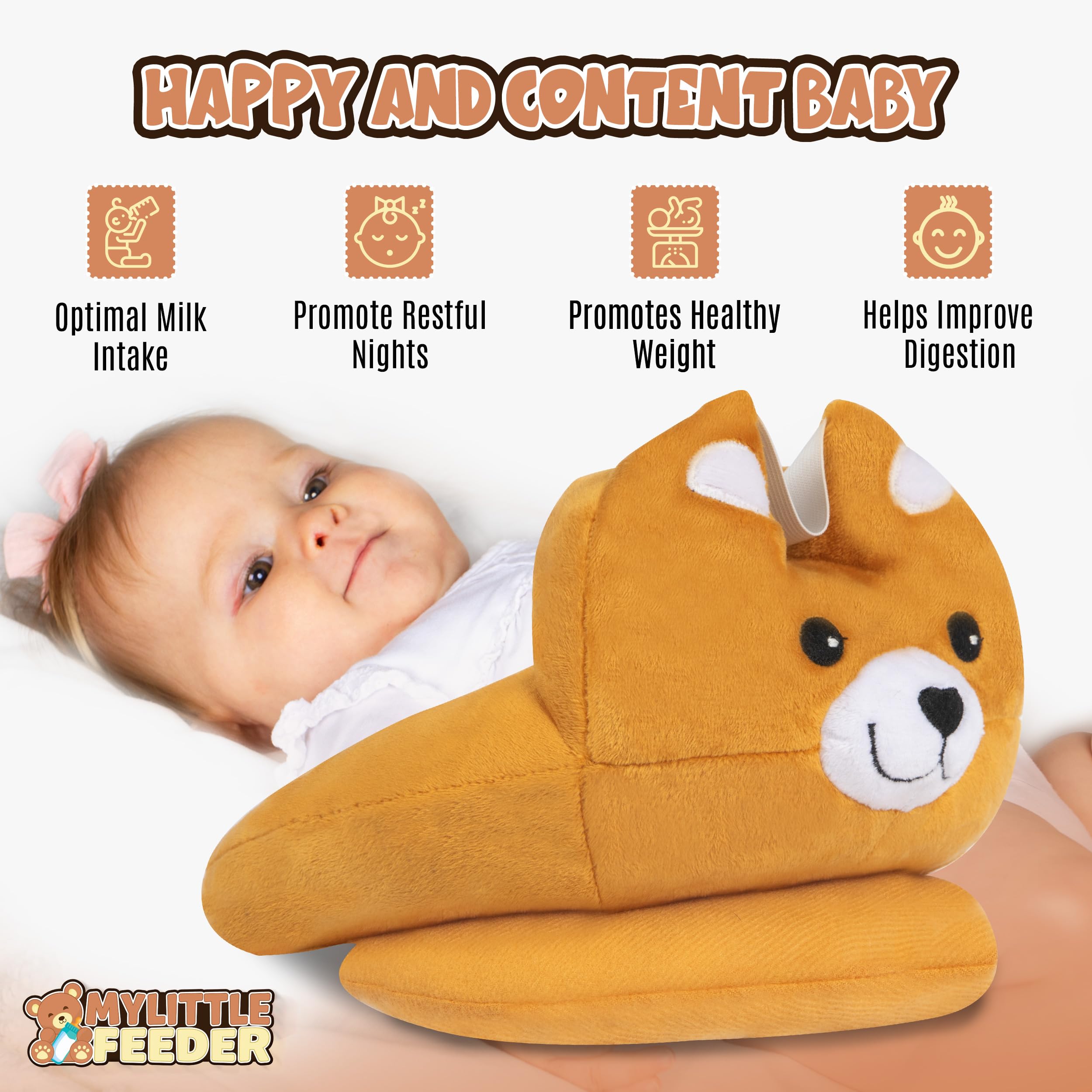 New Baby Bottle Holder, Adjustable Nursing Pillow Support, Newborn Essentials, Infant Bottle Feeding, Baby Essentials, Hands Free Bottle Holder for Baby, Bottle Propper for Baby (Shiba)