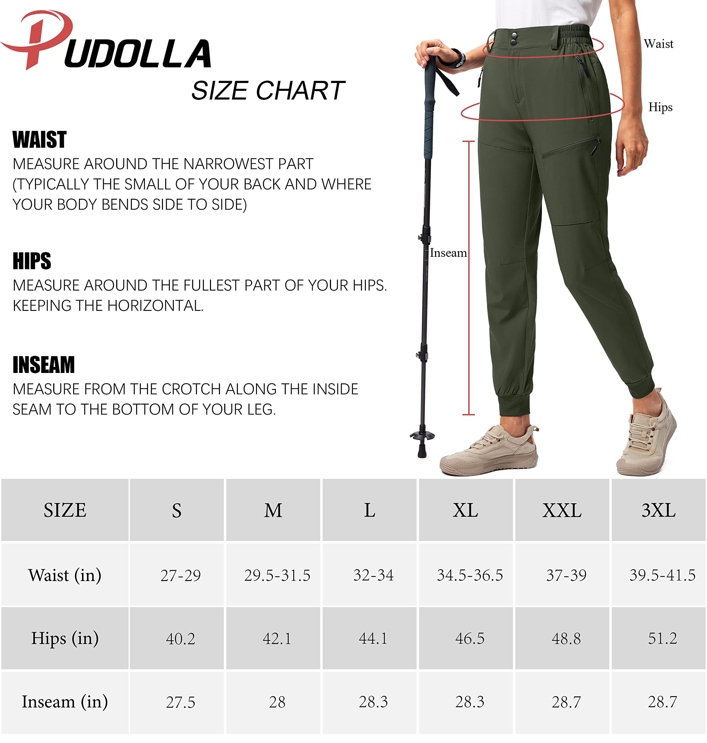 Pudolla Women's Golf Joggers Lightweight Hiking Cargo Pants Waterproof for Travel Camping Walk with Zipper Pockets(Dusty Pink Medium)
