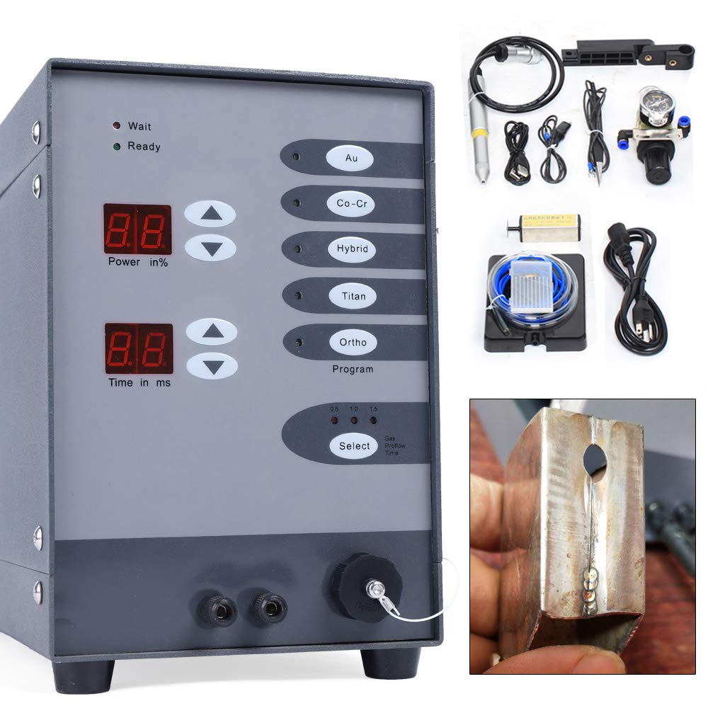 Permanent Jewelry Welder Kit, Automatic Spot Welder Pulse Argon Arc Welding Machine Jewelry Welder, for Jewelry Restoration, 50-600A, with Welding Loop Clamp, PressureĀ Gauge, Tweezers