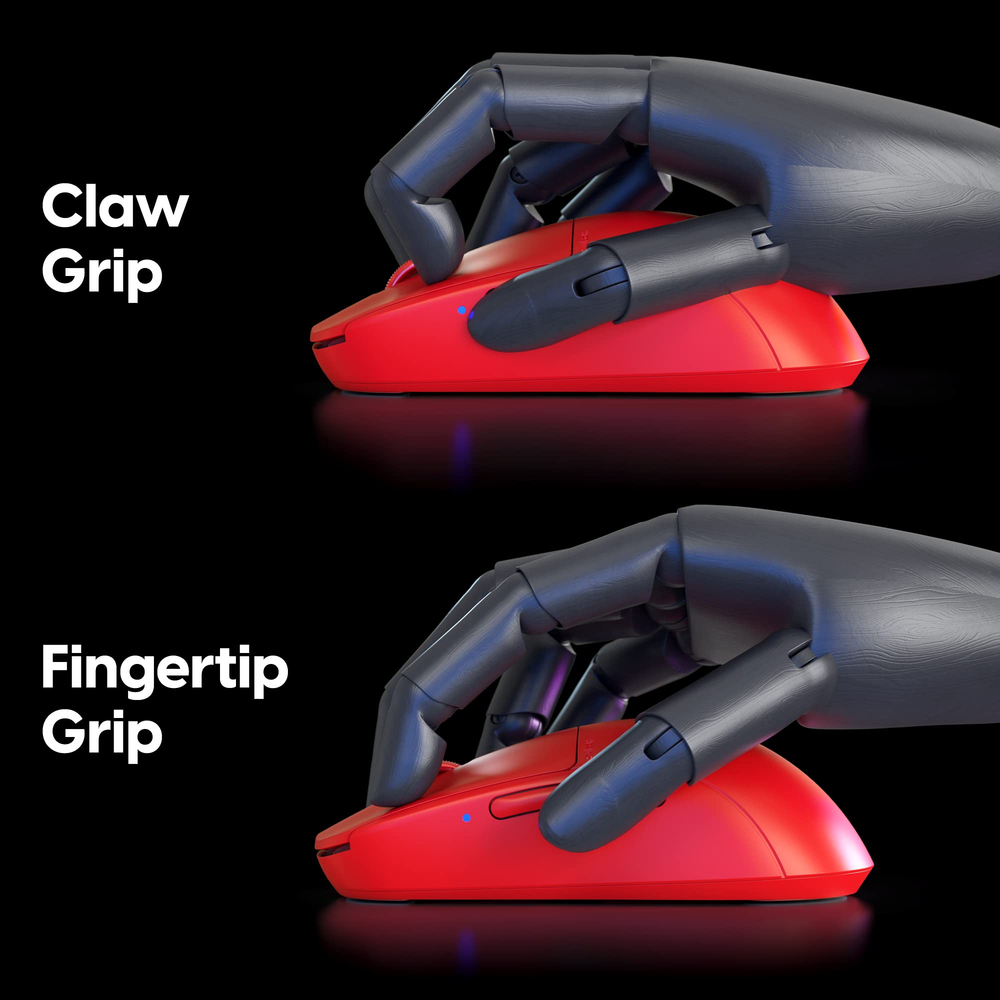 Pulsar Gaming Gears X2 Mini Wireless Gaming Mouse, Ultra Lightweight 1.83 oz (52 g), Symmetrical, 2.4 Ghz 1 ms, 26000 DPI, Optical Sensor PAW3395, TTC Gold Encoder (Mini, Wireless, Red)