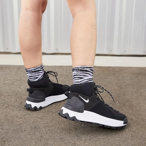 NIKE Women's Sneaker, Black White Black, 8