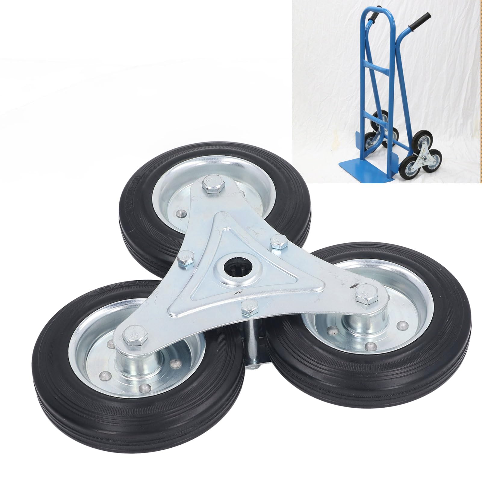 Stair Climbing Wheel, Stair Climber Hand Truck, Foldable Trolley Cart, 6 Inch 300LBS Load Capacity, for Home Office or Shopping Use