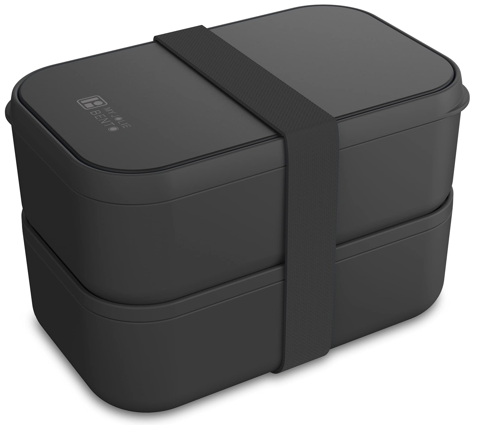 My Jolie Bento - All-in-One Double Layer Bento Lunch Box with Movable Dividers, Leakproof Lunch Container with Included Utensils, Microwave Safe, Perfect for Adults, Ideal for Portion Control