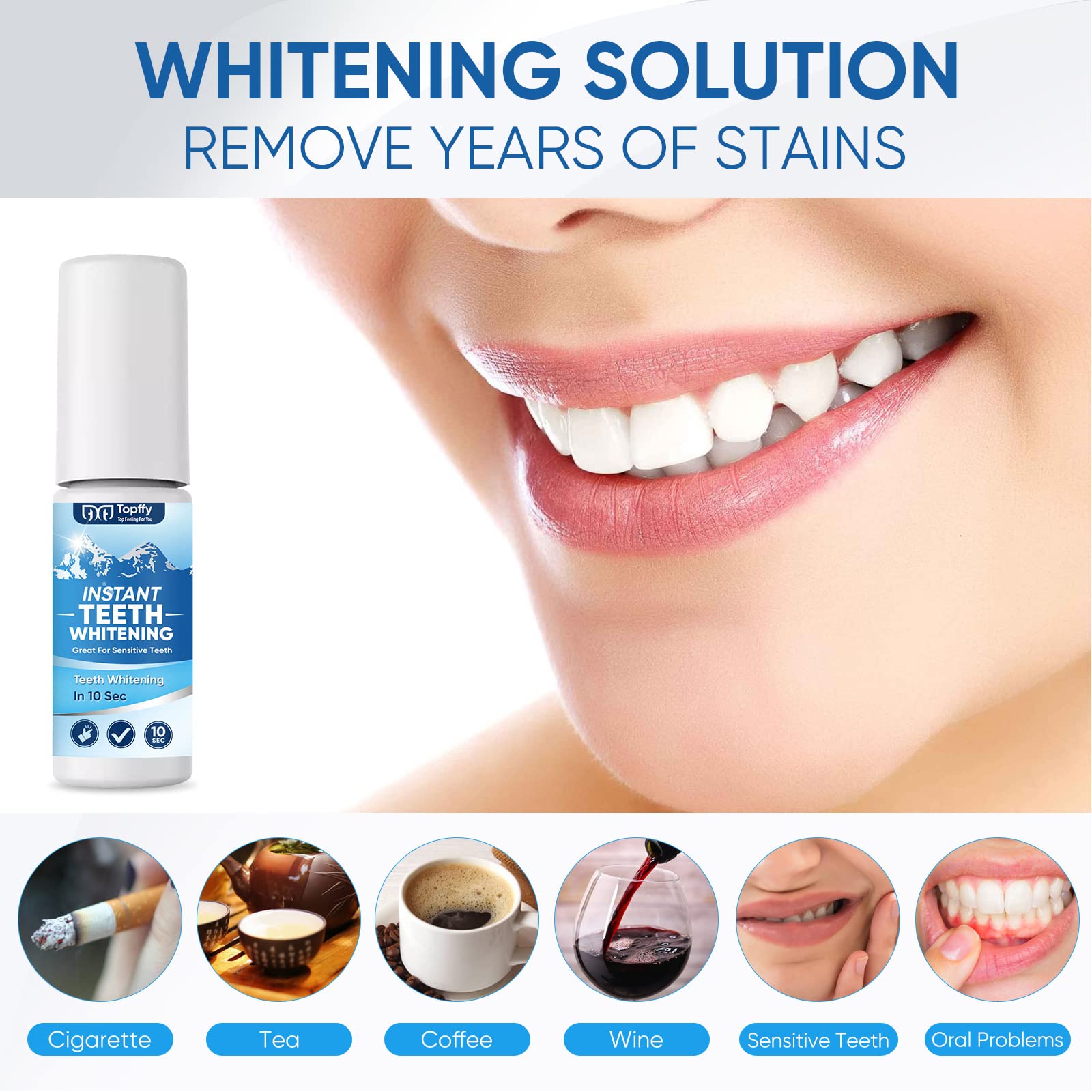 Teeth Whitening Paint, Tooth Paint, Instant White Paint for Teeth, Tooth Polish Uptight White, Get a Shiny Smile