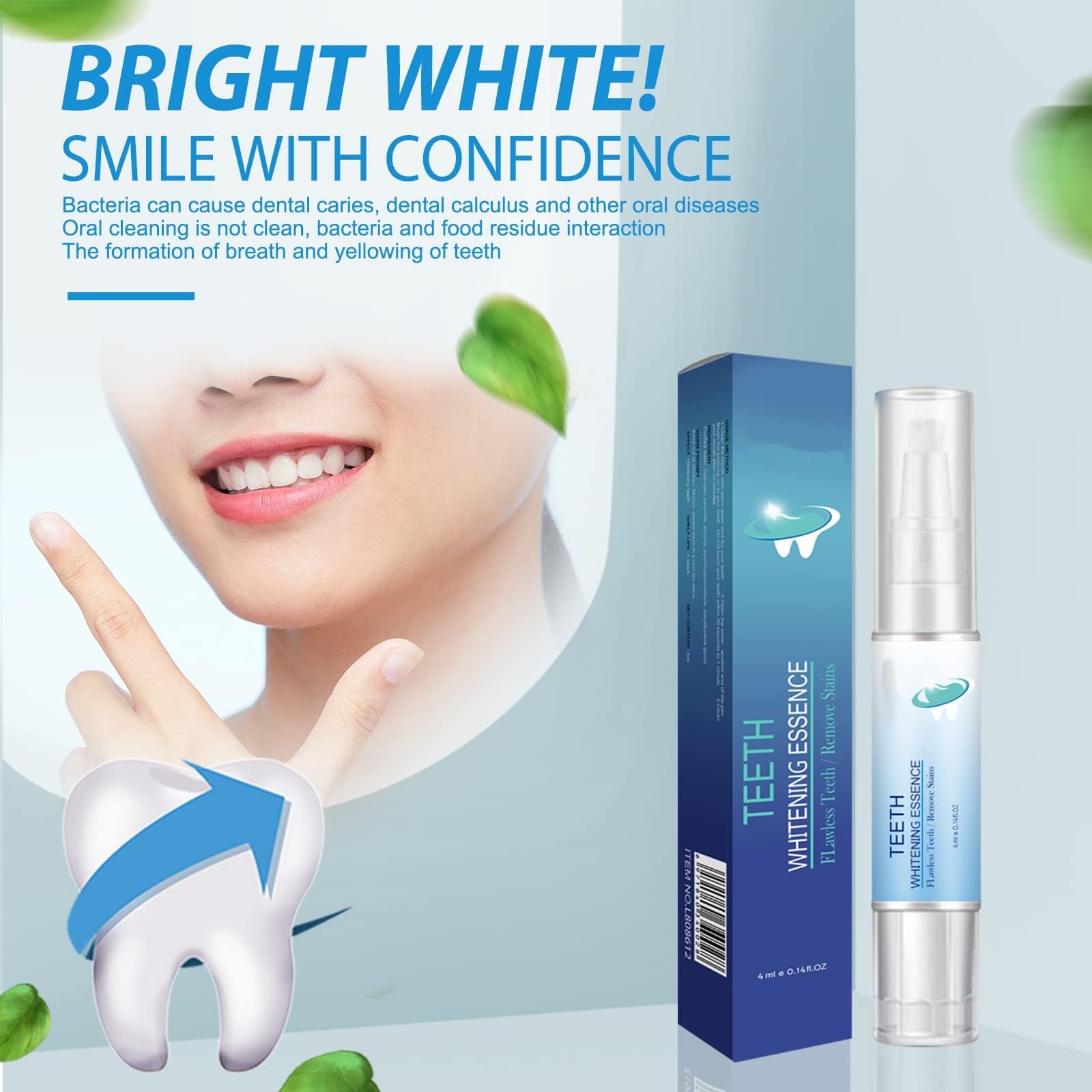 Teeth Whitening Essence,Teeth Whitening Essence Pen, Teeth Stain Remover to Whiten Teeth, Teeth Whitening Gel, Fast and Effective Removal Tooth Stain Removal
