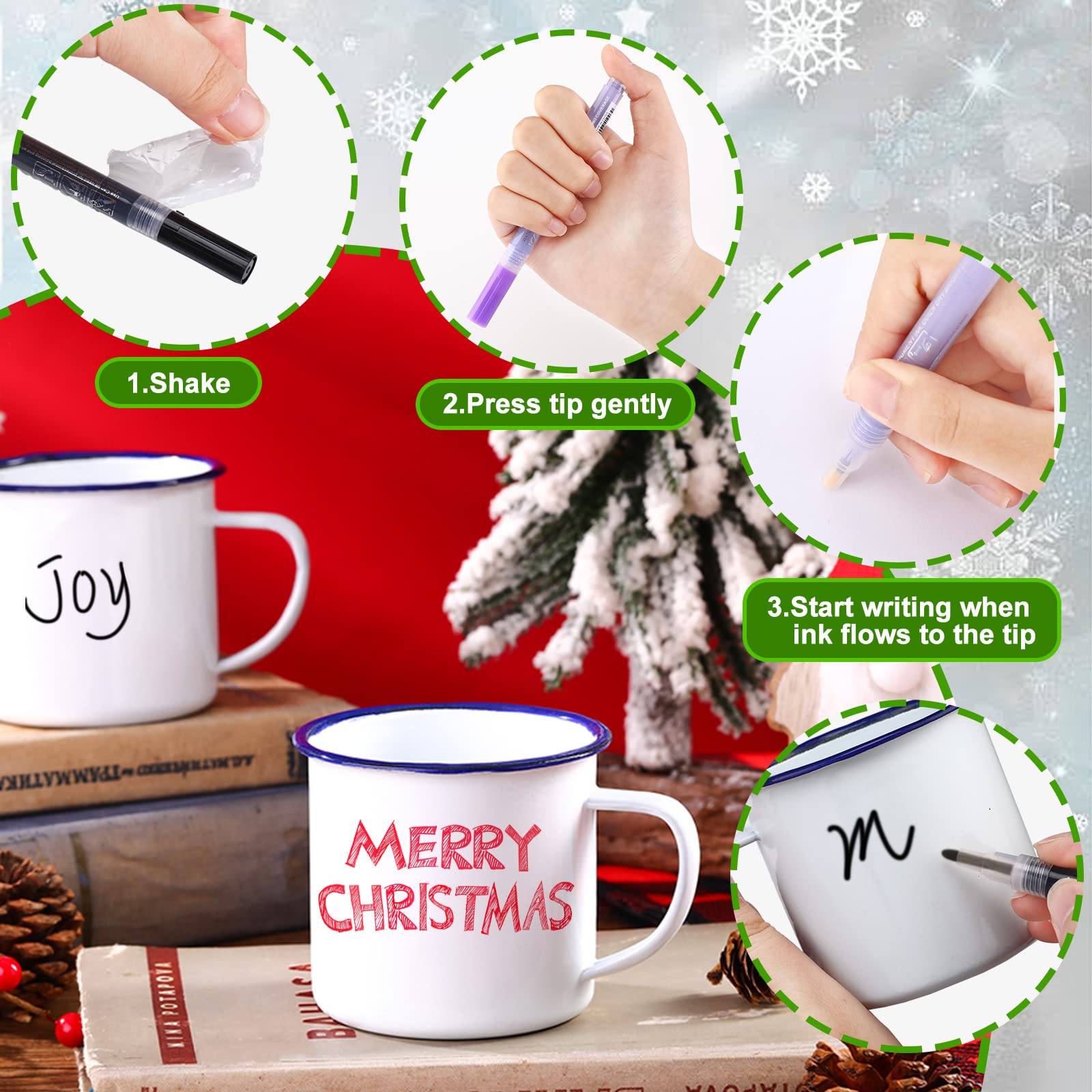 Newtay 16 Pcs Painted Mug Kit Personalized Coffee Mug Kit Mugs You Can Decorate Coffee Mug Decorating Kit Design Your Own Mug for DIY Craft Decor Planting Drinking