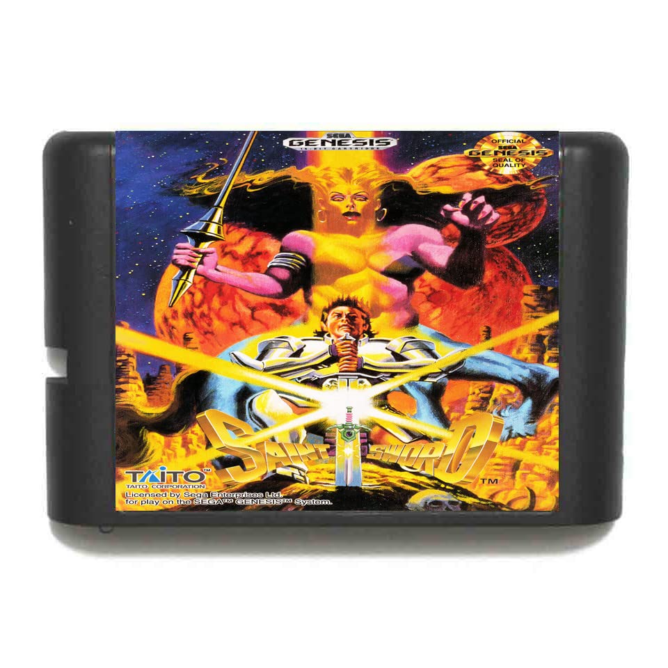 Saint Sword 16 Bit MD Game Card For Sega Mega Drive For Genesis (Black)
