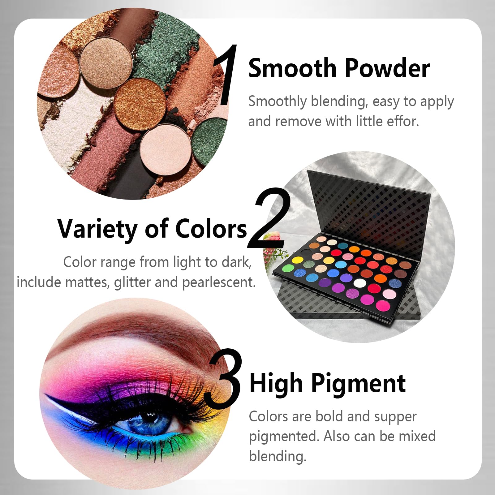 Rechoo 35 Colors Eye shadow Palette Eye Makeup, Neon Eyeshadow Palette Pallet Matte Colorful Shimmer Metallic Bright Color Pigmented Paleta Highlight Cosmetics