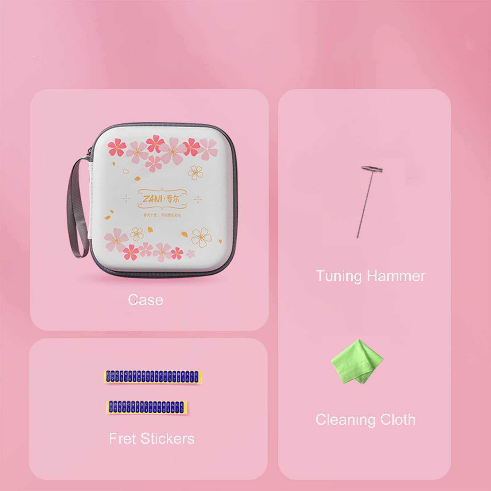 Sakura Finger Thumb Piano Portable 17/21 Keys Pink Mini Kalimba Finger Musical Instrument Gifts for Beginners (Pink 21 Keys)