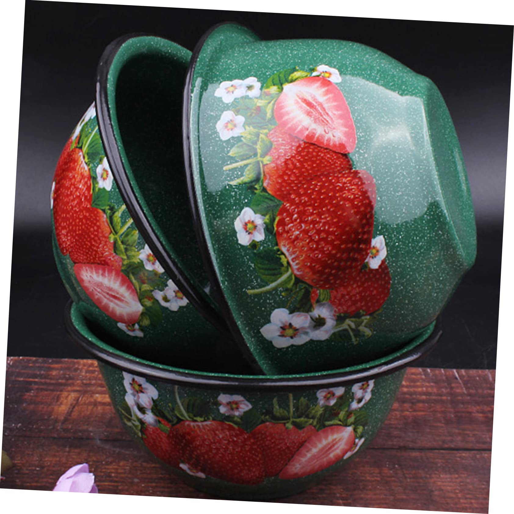 Operitacx Thickened Enamel Bowl Japanese Ramen Bowls Rice Bowls Japanese Pasta Accessories Enamel Popcorn Bowl Kneading Dough Bowl Instant Noddle Bowl Lunch Supply Soup Bowl Food Accessories
