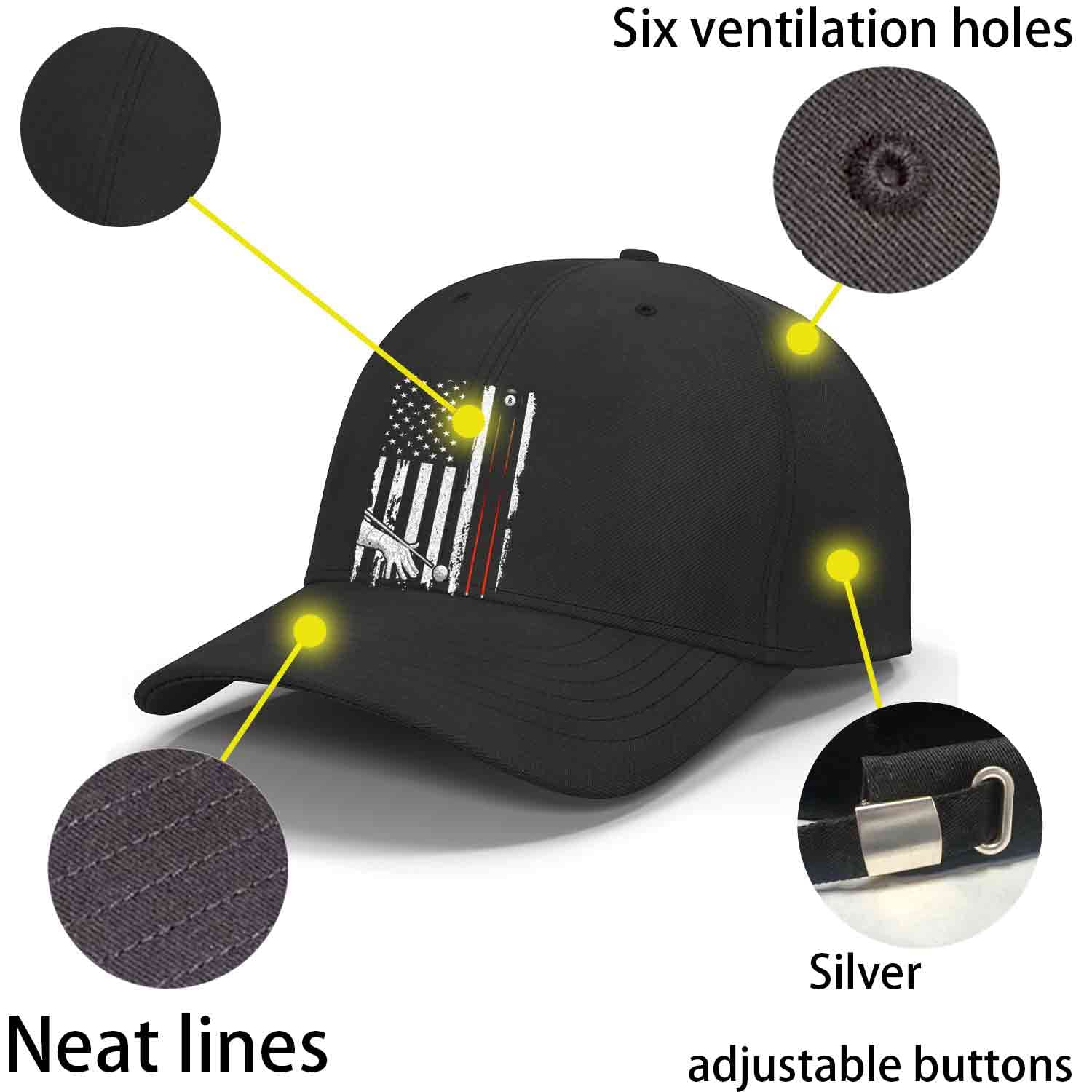 SHITOUPU Billiards Baseball Cap,Unisex Dad Cap,Adult Athleisure Cap Adjustable
