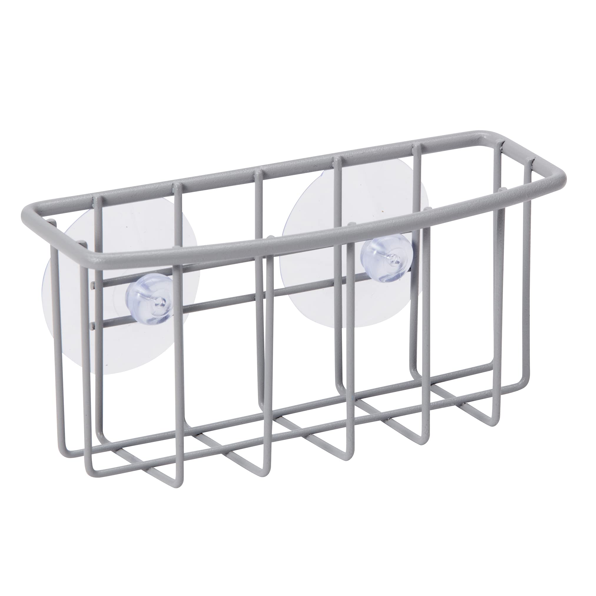 Oggi Metal Suction Sink Caddy- Kitchen Brush, Bar Soap, or Sponge Holder for Kitchen Sink, Great Kitchen Sink Organizer for Sink Accessories, 6Ė x 2.5Ė x 2.75Ė, Silver