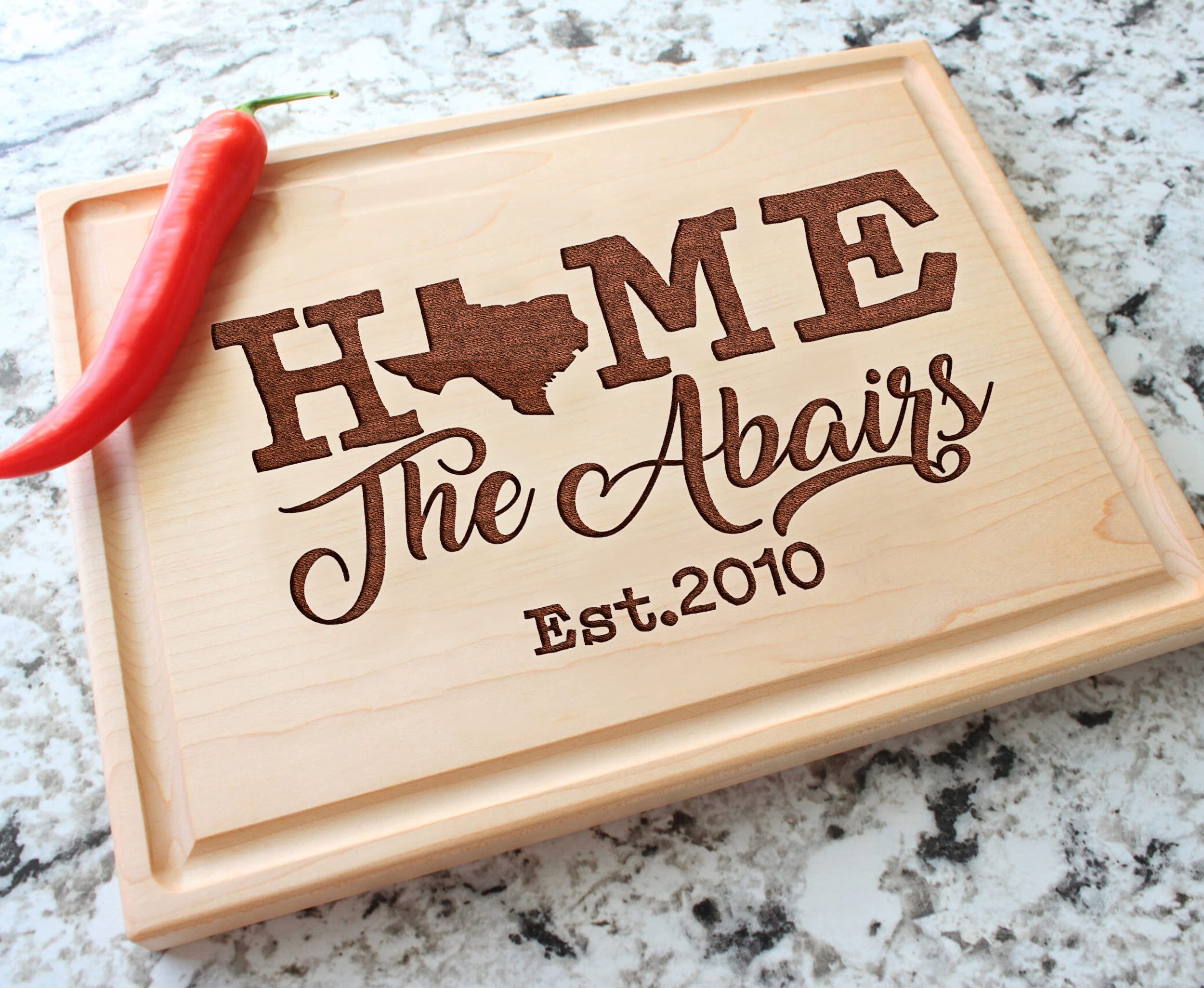 Personalized Cutting Board Housewarming Gift Mr and Mrs Custom Cutting Board Wood Engraved