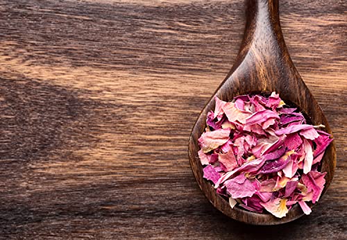 Pink Rose Petals - Edible Rosa Damascena | All Natural Rose Petals - Net weight: 0.35oz/10g | For use as tea, tisane or as topping for cupcakes, cakes, salads