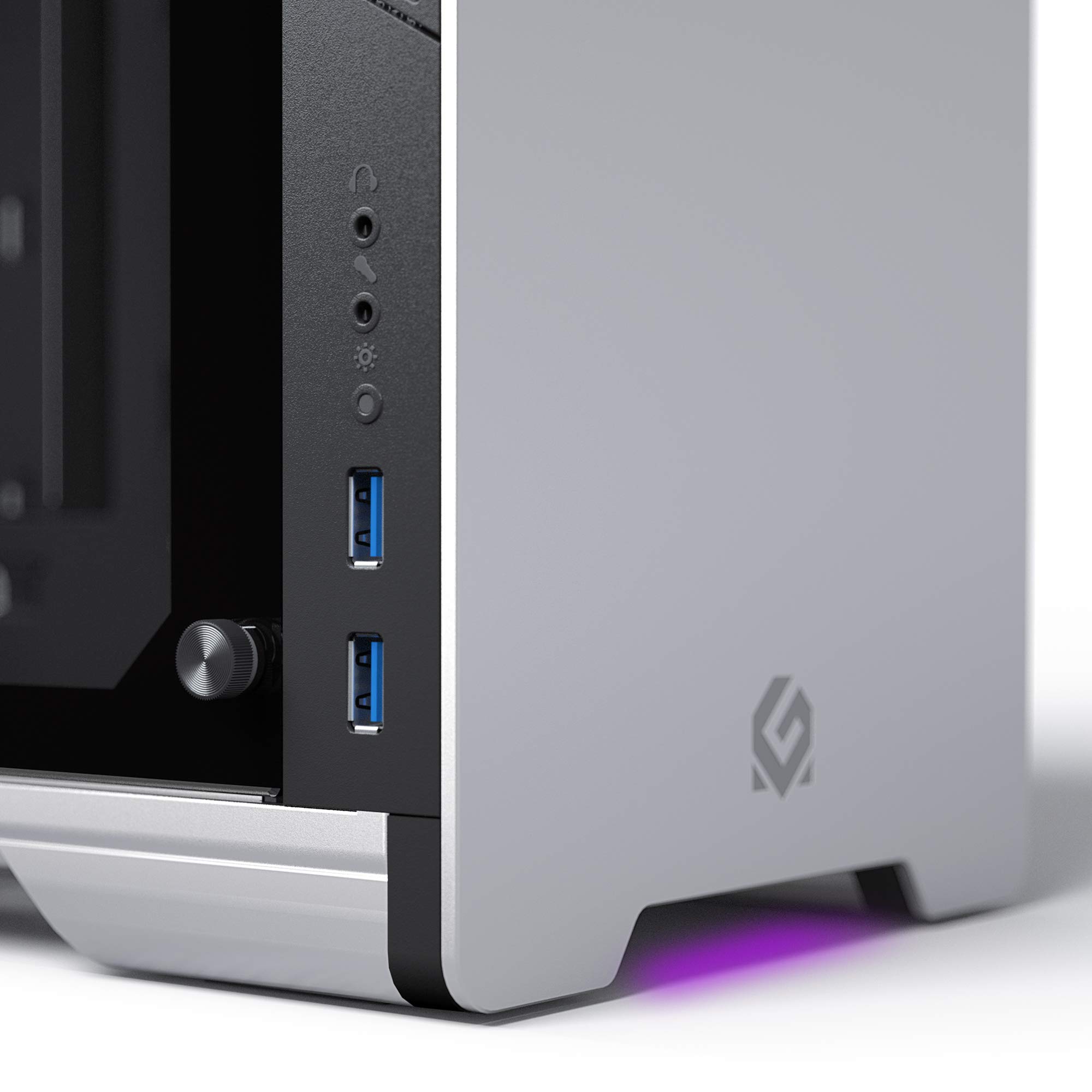 Metallic Gear (MG-NE210_SR02) Neo Mini V2 Series Mini-ITX Case, Compact Chassis, Sand Blasted Aluminum, Tempered Glass Panel, Liquid Cooling Ready - Silver