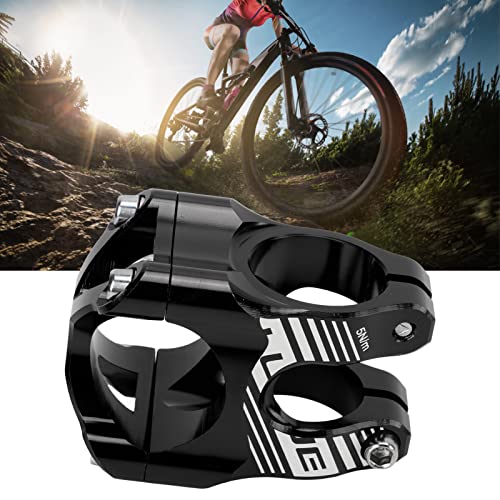 Pwshymi Handlebar Short Stem, Firmly Bike Stem High Strength Rust Proof Lightweight for Downhill Bikes for Road Bikes(Black)