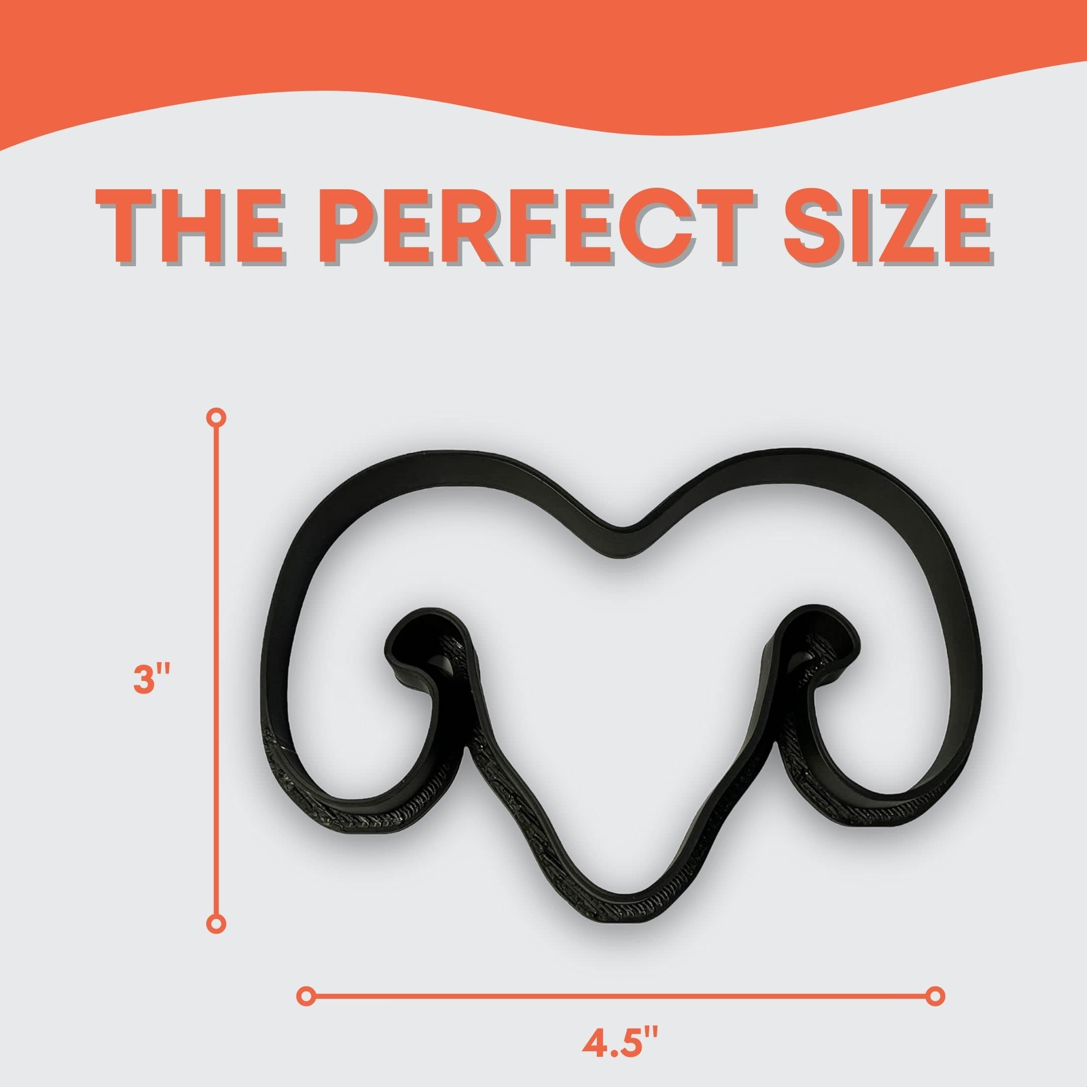 Ram Head Cookie Cutter with Easy to Push Design, for Baby Showers, Work Events, and Birthday Celebrations (4 inch)