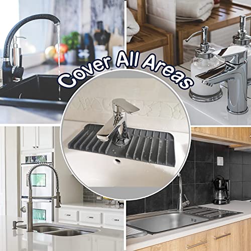 Self Drain Faucet Splash Catcher,Silicone Faucet Handle Drip Catcher Tray,Silicone Faucet Mat,Sink Splash Guard,Drip Protector Splash Water Catcher Mat Behind Faucet for Kitchen & Bathroom Countertop.