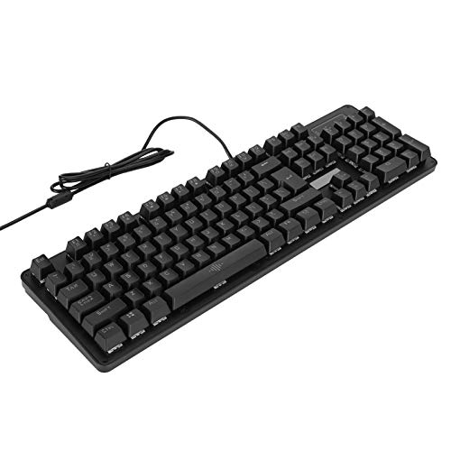 PUSOKEI Wired Gaming Keyboard, 104 Keys Mechanical Illuminated USB Keypad, for Laptop Desktop PC Computer, Plug and Play(Black)
