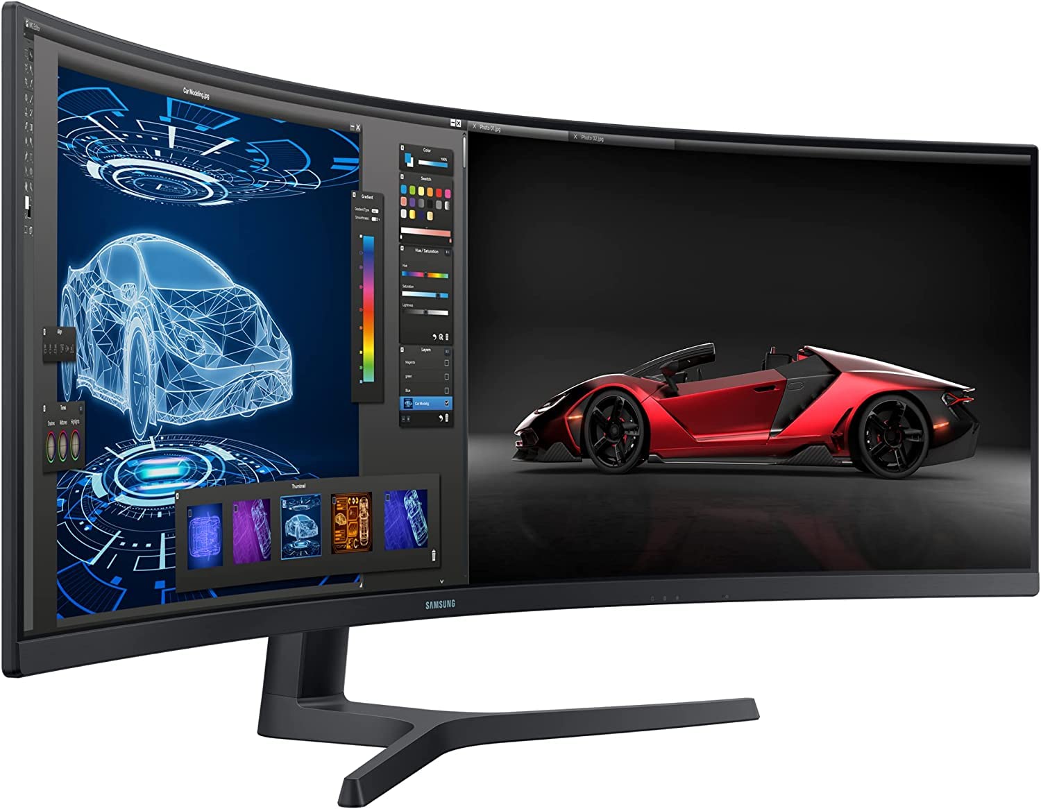 Samsung 49" S95UA Super Ultrawide Dual QHD Monitor, 4ms, QLED, HDR400, USB-C, USB Hub, 120Hz with LCD Screen Cleaner