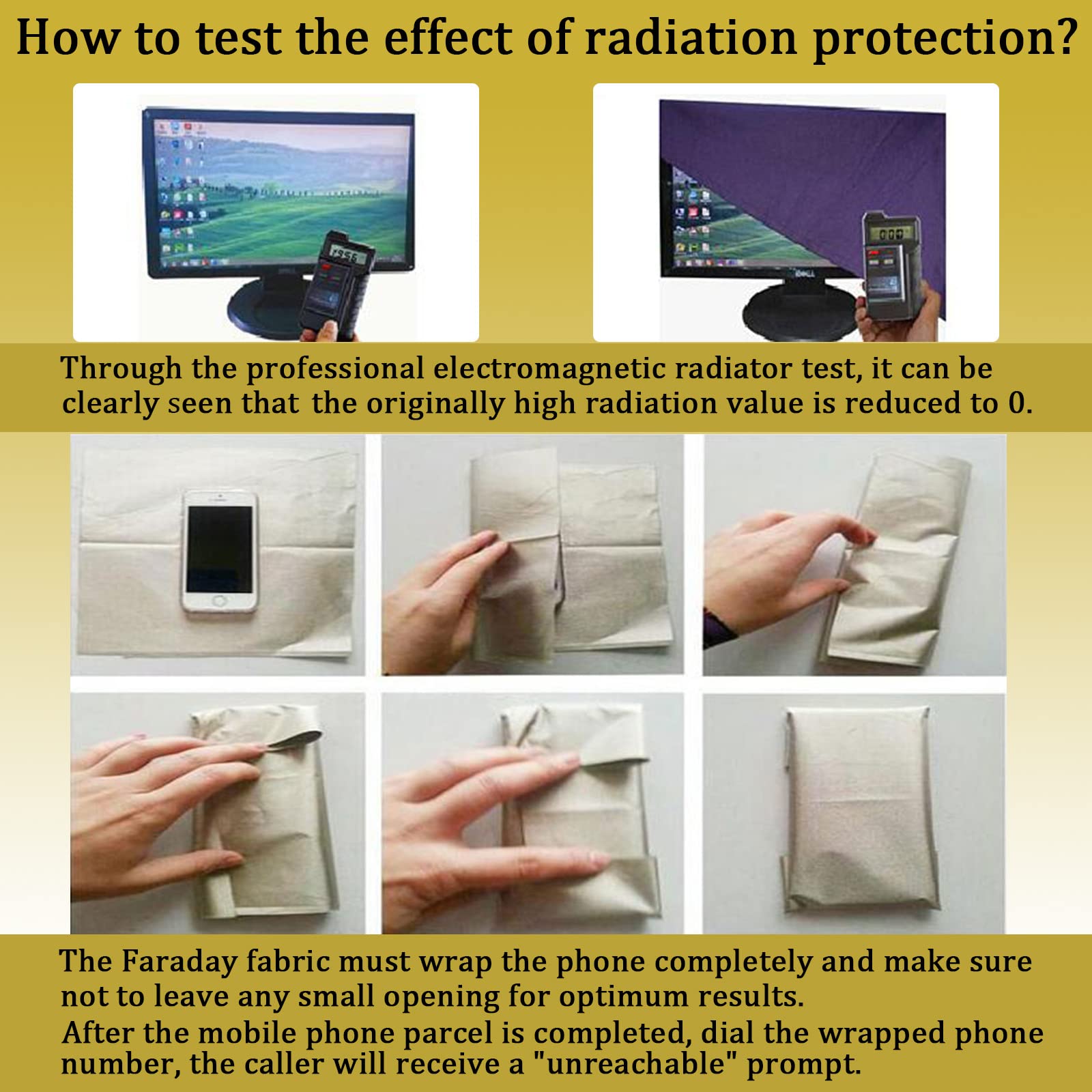 NVSUNG Faraday Fabric β Military Grade Conductive Material Shields RF Signals (WiFi, Cell, Bluetooth, GPS, Radiation), DIY Wireless Shield Fabric (43inchx118inch in)