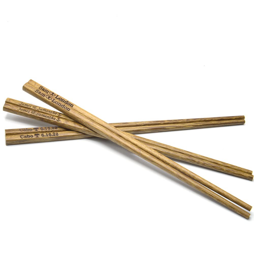 Personalized Reusable Chopsticks Wooden Chop Sticks for Beginners Custom Engraved Chopsticks Chinese Christmas Gifts Housewarming Gifts Unique House Warming Gifts for New Home (60PC)