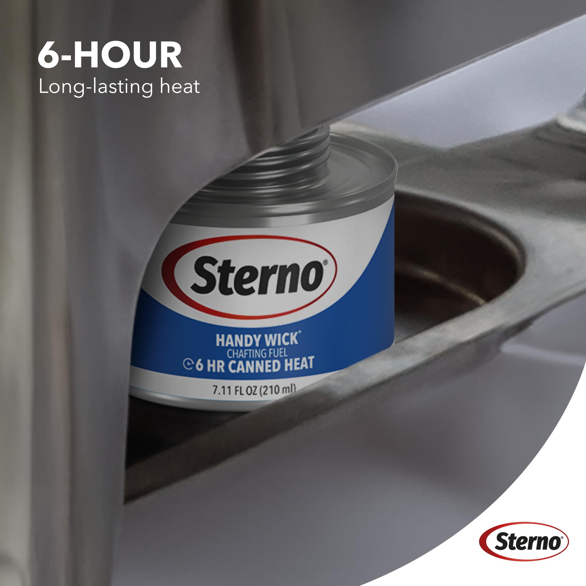 Sterno Handy Wick Fuel Cans - Chafing Dish Fuel Can with 6-Hour Burn Time, Chafer Fuel Cans Food Warmers, Pack of 12
