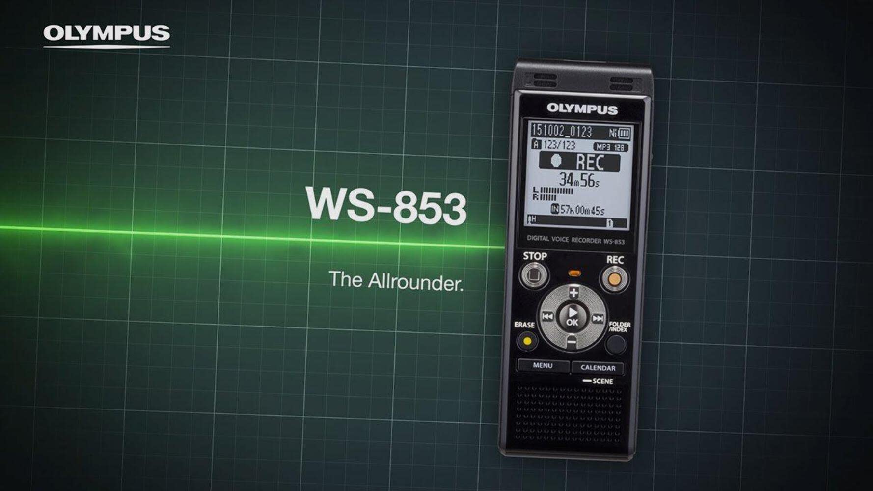 Olympus WS-853 Digital Voice Recorder - 4.1 cm (1.6") LCD - 8 GB Flash Memory