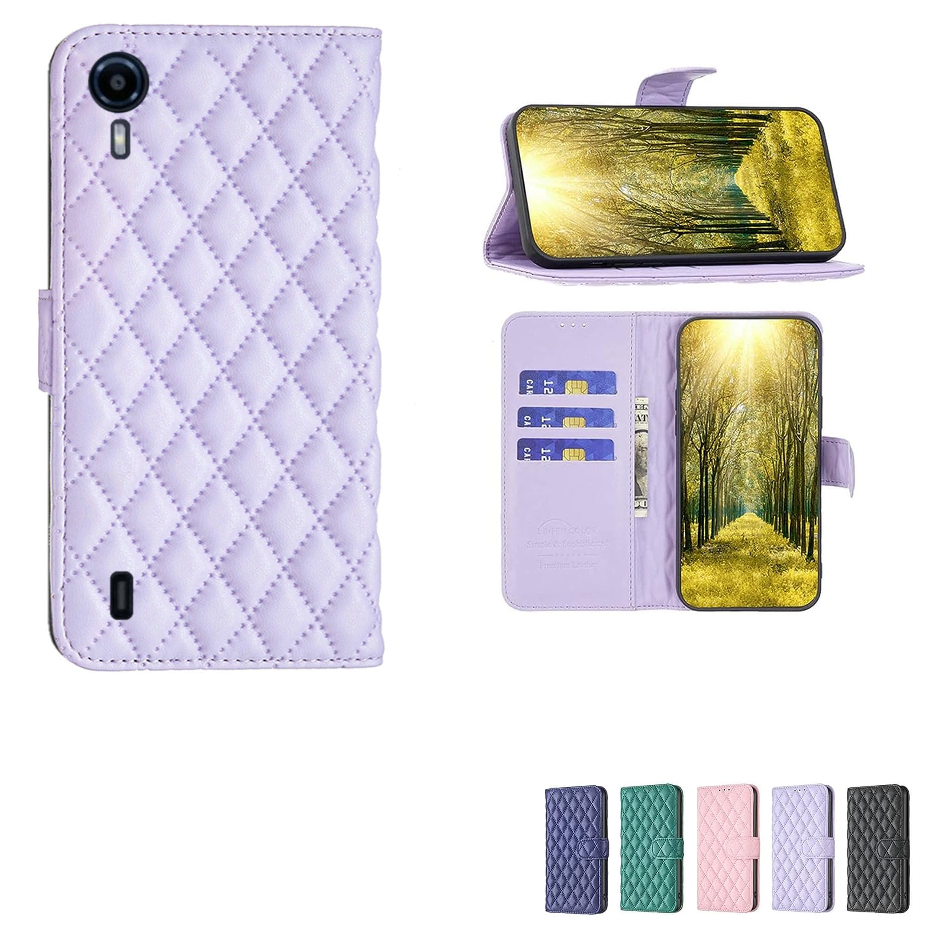 jioeuinly ATT Calypso 4 Case Compatible with AT&T Calypso 4 U380AA Phone Case Cover Flip Stand Cover Women Wallet XXF Purple