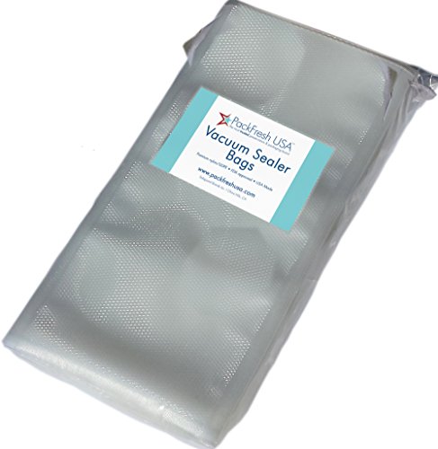 PackFreshUSA: Pint Vacuum Sealer Bags (6" x 12") - Pre-Cut - Heat Sealable - Heavy Duty - Commercial Grade - Meal Prep - Sous Vide - Made in USA - 100 Pack