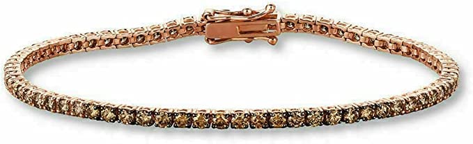 Sidapsjewels 5.00 Ct Round Cut Chocolate Diamond Tennis Bracelet 14k Rose Gold Over All Size Available Brown
