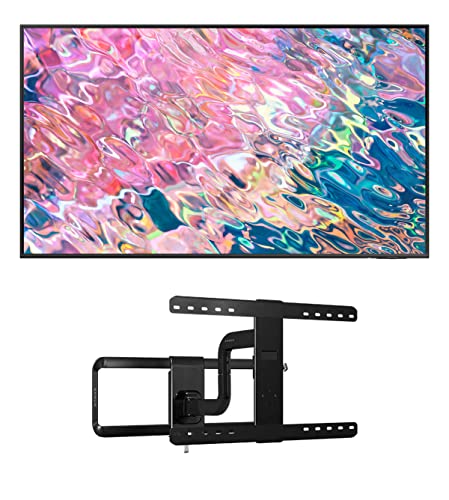 SAMSUNG QN50Q60BAFXZA 50" QLED Quantum HDR 4K Smart TV with a Sanus VLF525-B1 Full-Motion Premium Series Mount for 50"-82" Flat Screen TV's (2022)(USED)