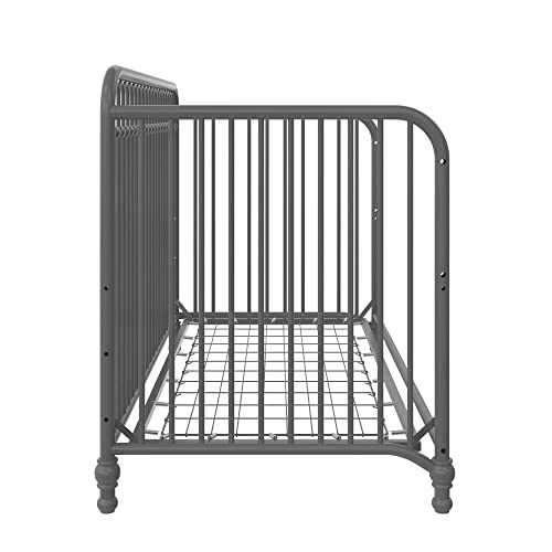 Little Seeds Raven 3-in-1 Convertible Metal Crib, JMPA Certified, Gray