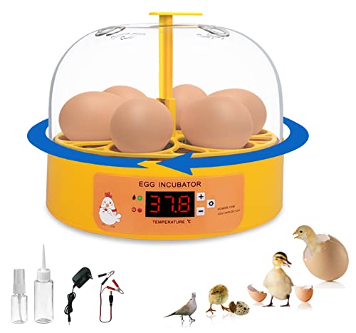 scientree Egg Incubator, 6 Eggs Poultry Hatching Machine with Automatic Egg Turning and Temperature Control, General Digital Incubators for Hatching Chicken Duck Goose Quail Birds Turkey Eggs
