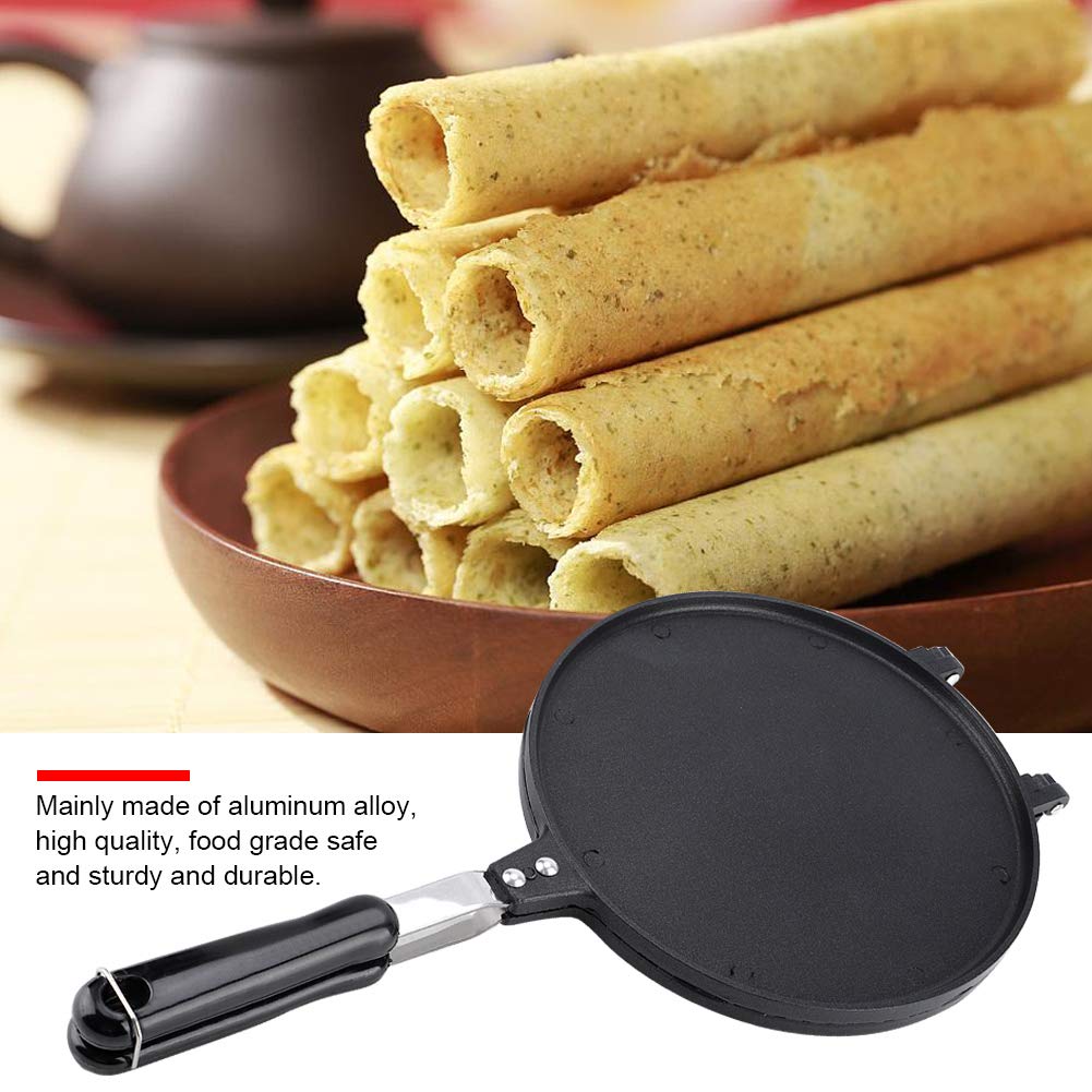 Non Stick Egg Roll Waffle Cone Maker Double side Aluminum Alloy Ice Cream Cone Maker Omelette Pancake Baking Pan Cake Bakeware Cooking Tools with Heat insulation Handle