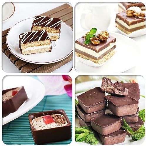 Ocmoiy 3Pcs Silicone Brownie Pan 2" x 2" x 1" Square Chocolate Baking Molds for Brownie Bites, Muffins, Fudges, Truffles, Keto Fat Bombs