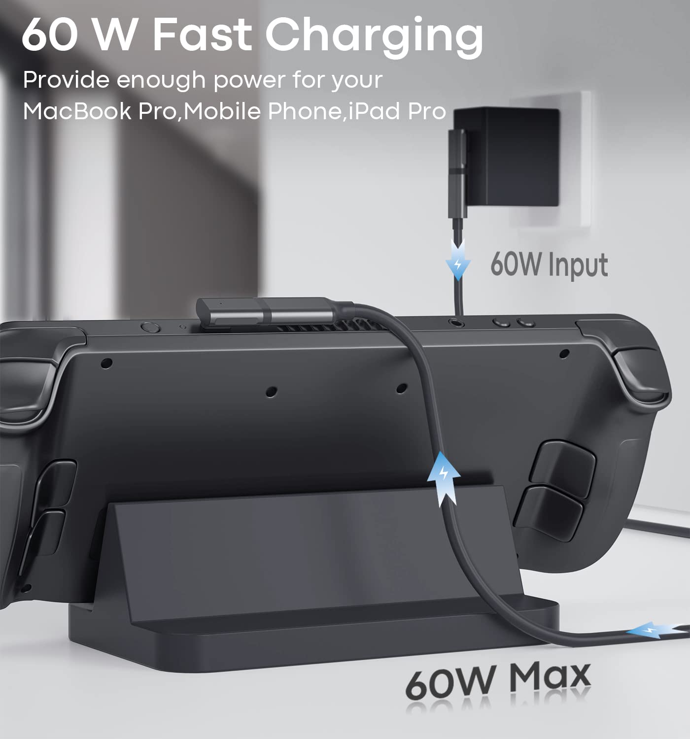 TECHTOBOX Right Angle USB-C Adapter 2-Pack Flat 90 Degree Type C Gen 2 Male to Female Adapter Support 40Gbps Data 60W Fast Charging 8K Video for Laptop,Steam Dock,Switch,Tablet,Mobile Phone