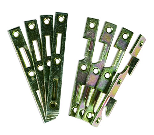Osborne Bed Rail Hanger Hardware (8 Pieces), Easy to Install, Allow for Attachment of Wood Bed Rails to Wood Bed Posts, Excellent Grade Metal, Overall Dimensions: 5" X 5/8"