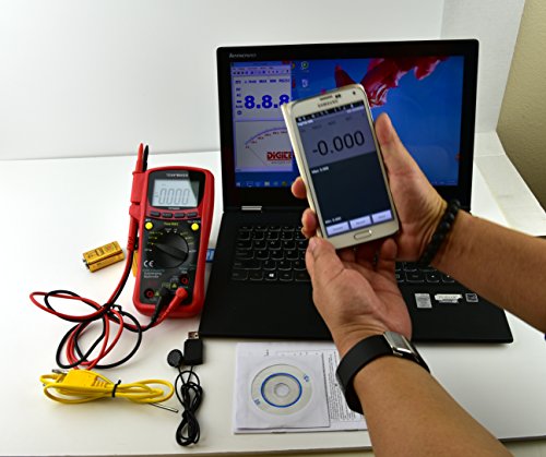 TekPower TP9605BT Auto Ranging Digital True RMS Smart Multimeter with Bluetooth & USB Connection, Free App Available for iOS and Android