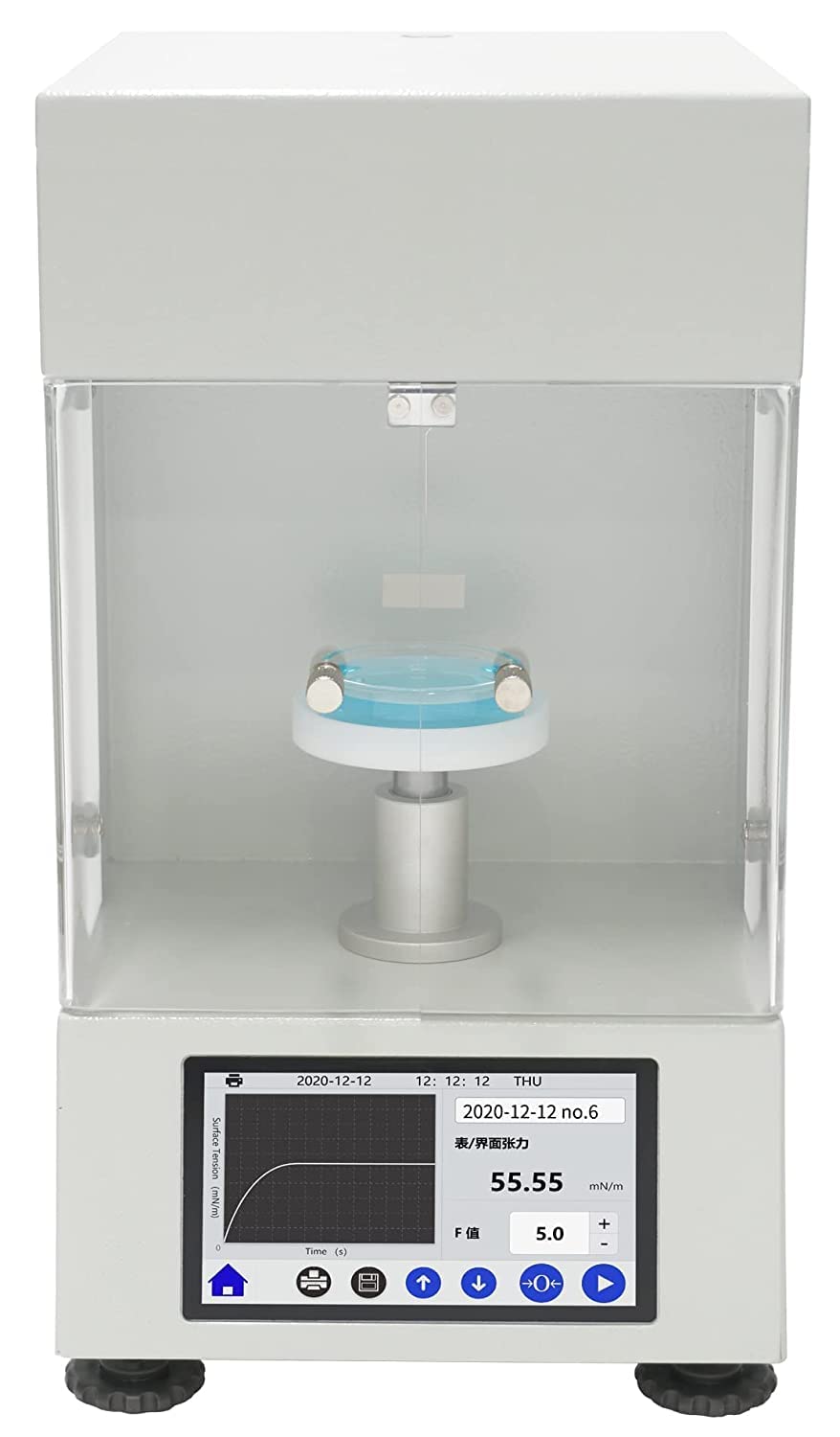 VTSYIQI Fully Automatic Surface Tensiometer Liquid Interfacial Tension Meter Tester With Platinum Ring Platinum Board Method Range 0 to 1000mN/m For Ink Printing Ink Oil Paint Cleaning Agent Industry