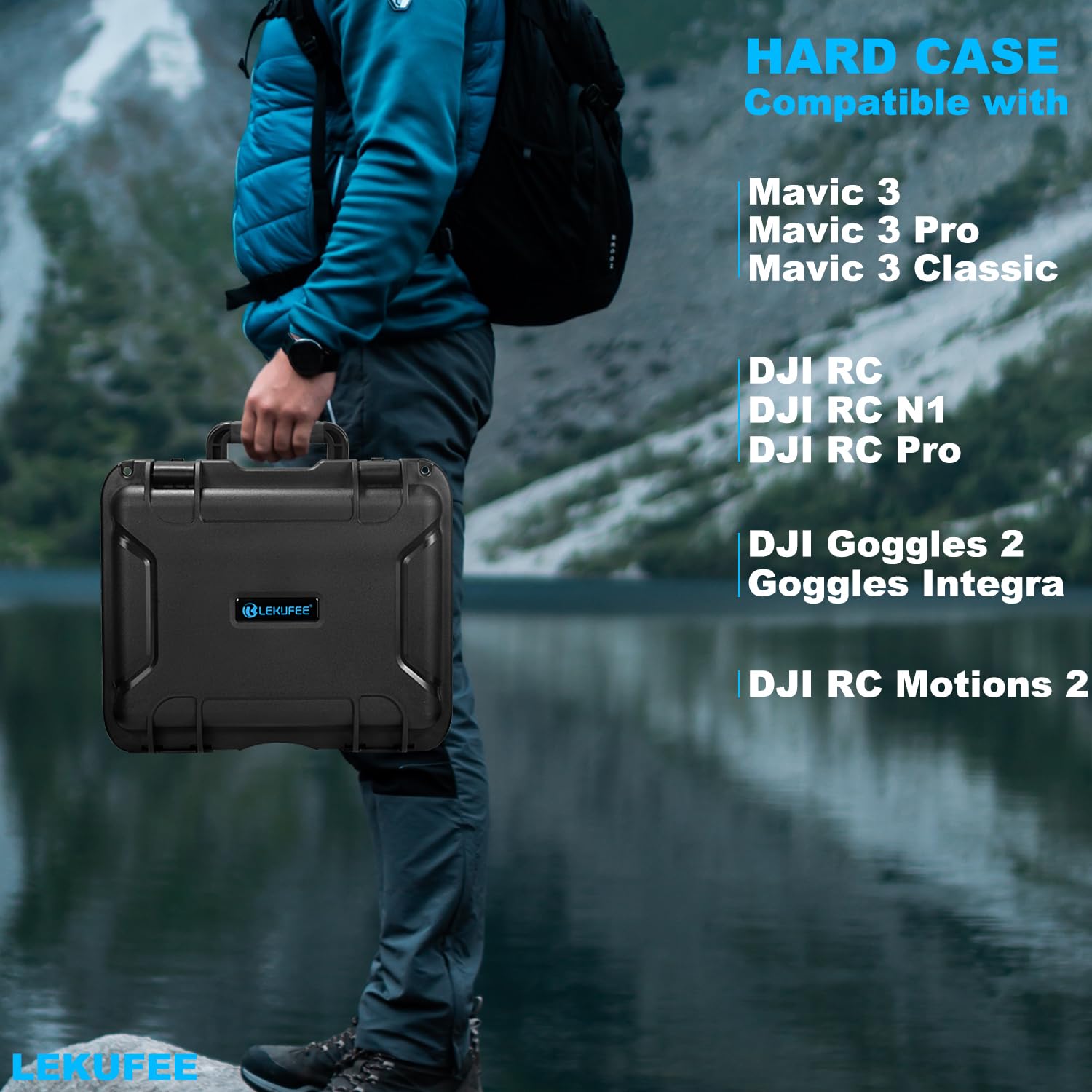 Lekufee Waterproof Carrying Case Compatible with DJI Mavic 3 Pro/DJI Mavic 3 Classic/DJI Mavic 3/Cine/Combo/DJI RC Pro/DJI RC/RC N1/Goggles 2/Integra/DJI Motion/RC Motion 2 and Accessories(Case Only)