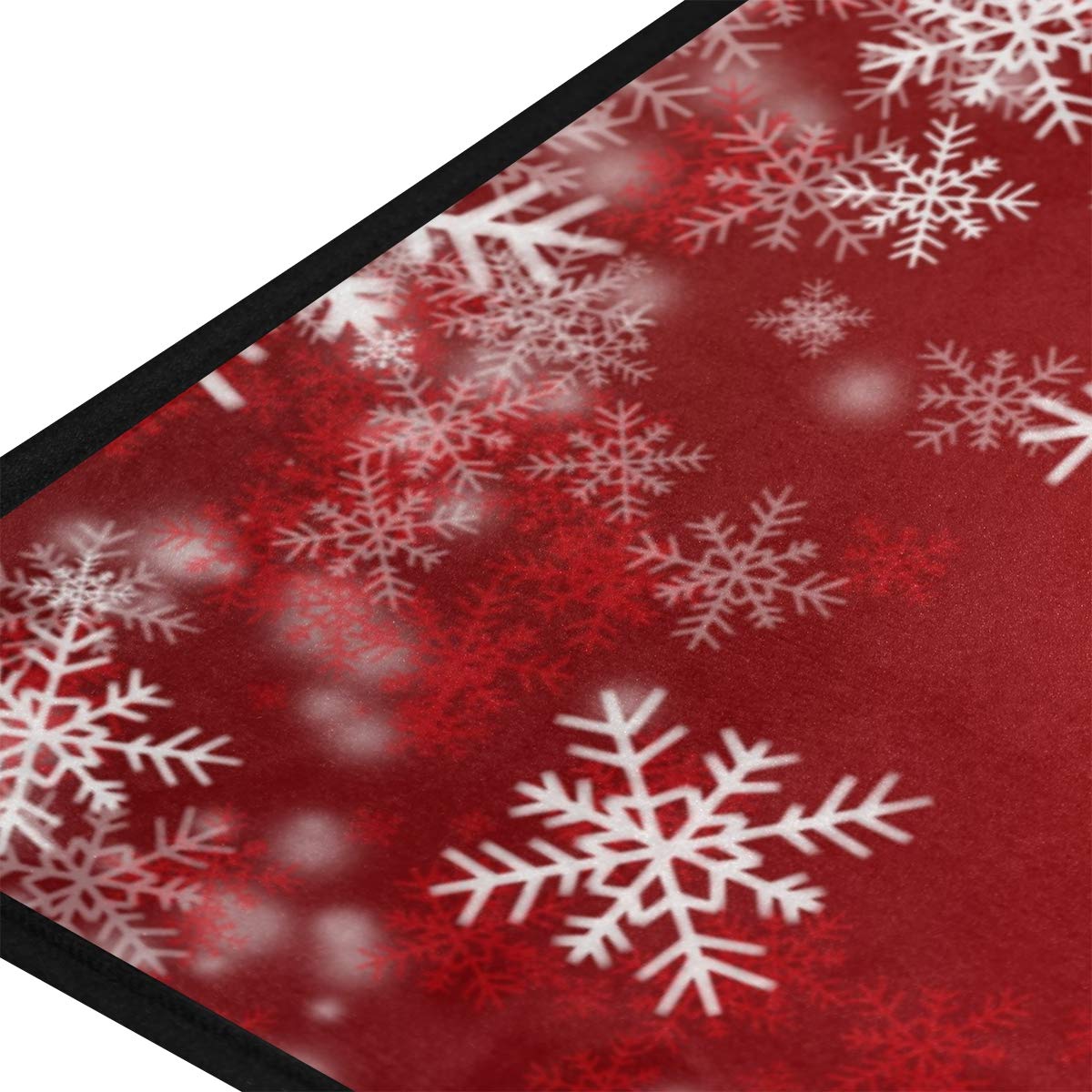 One Bear Christmas Kitchen Rugs and Mats Non Skid Washable Winter Snowflake Red Cushioned Mats AntiFatigue Floor Doormat Farmhouse 39 x 20 inch