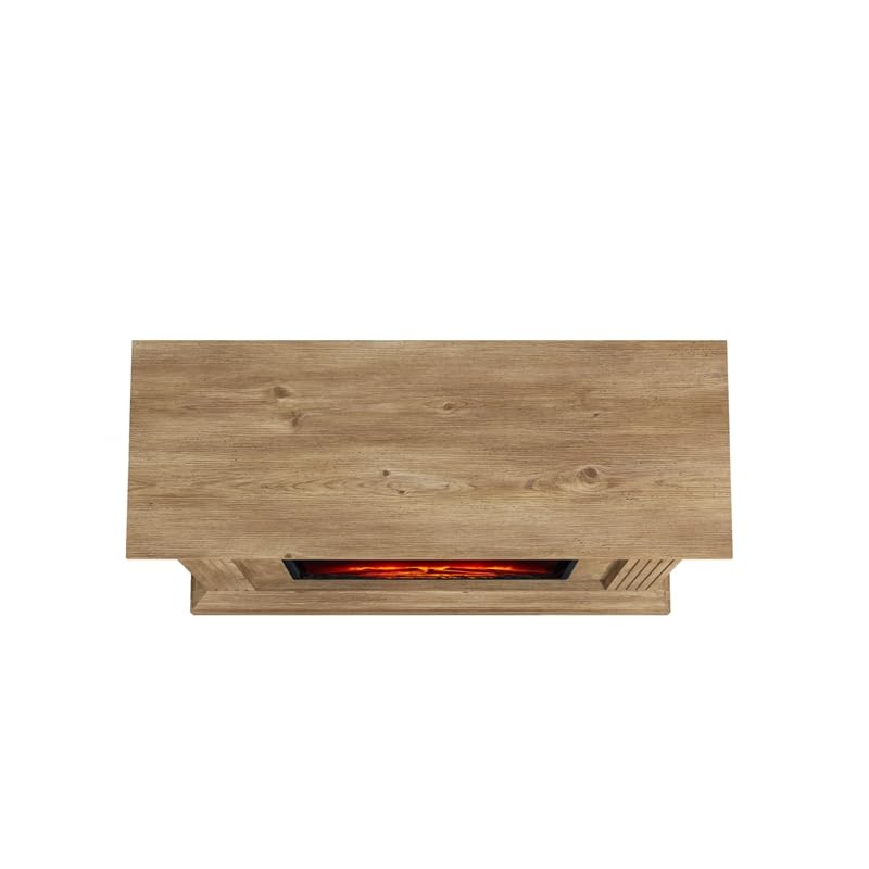 LIVILAND Cozy 32" Freestanding Electric Fireplace - Tuscan Walnut