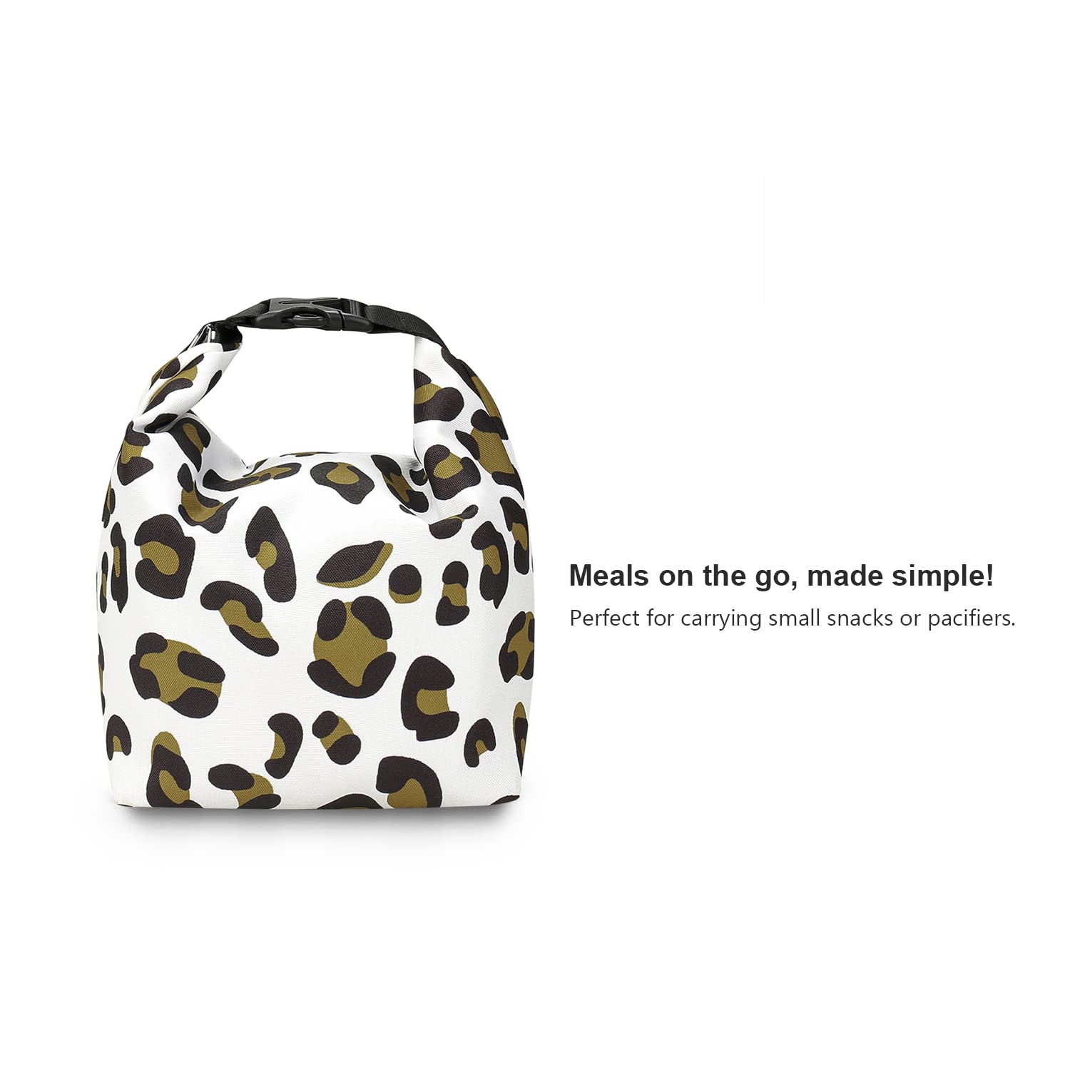 MOV COMPRA Movcompra Women Leopard Insulated Lunch Box +Insulated Snack Bag- Women Girls Reusable Sandwich